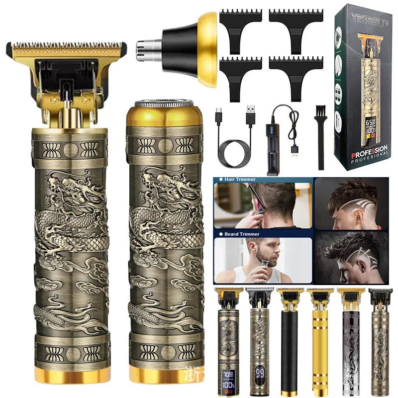 Profissional-3-em-1-Dragon-Cordless-Barber-Men-s-Beard-Trimmer-Ear-e ...