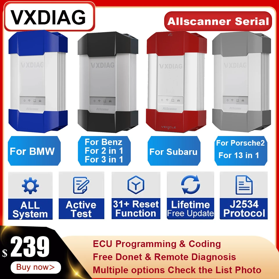 VXDIAG Allscanner para VW/BMW j2534, programación para codificación ...