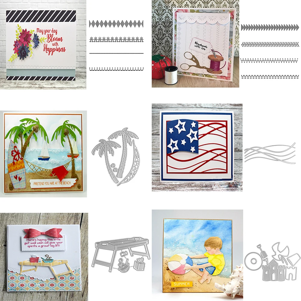 Messy-Stitches-Lines-Metal-Cutting-Dies-Palm-Trees-With-Hammock-Bed ...