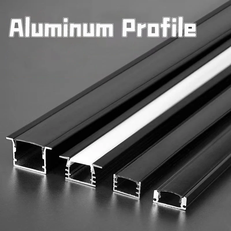 Barre-Lumineuse-LED-en-Profil-d-Aluminium-Noir-et-Argent-Support-de ...