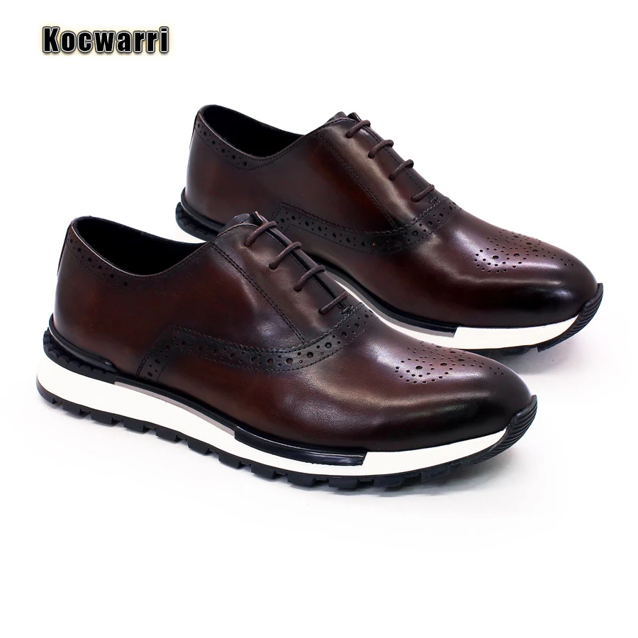 Casual Men's Leather Shoes Genuine Leather Comfortable Fashion Sneakers ...