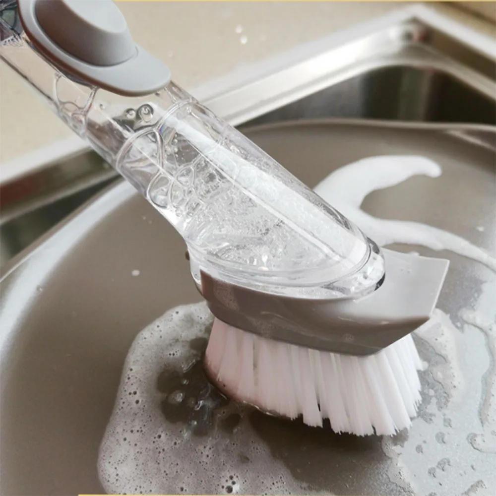 Kitchen Cleaning Brush 2 In 1 Long Handle Cleaing Brush with Removable ...