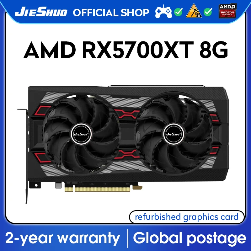 Jieshuo Rx 5700xt 8gb Placa Gráfica Gpu Gddr6 256-bit 7nm Nova Placa De Rx5700xt 8g Vídeo ...
