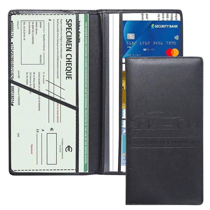 Car Registration Insurance Holder Driving License Cover Leather Auto ...