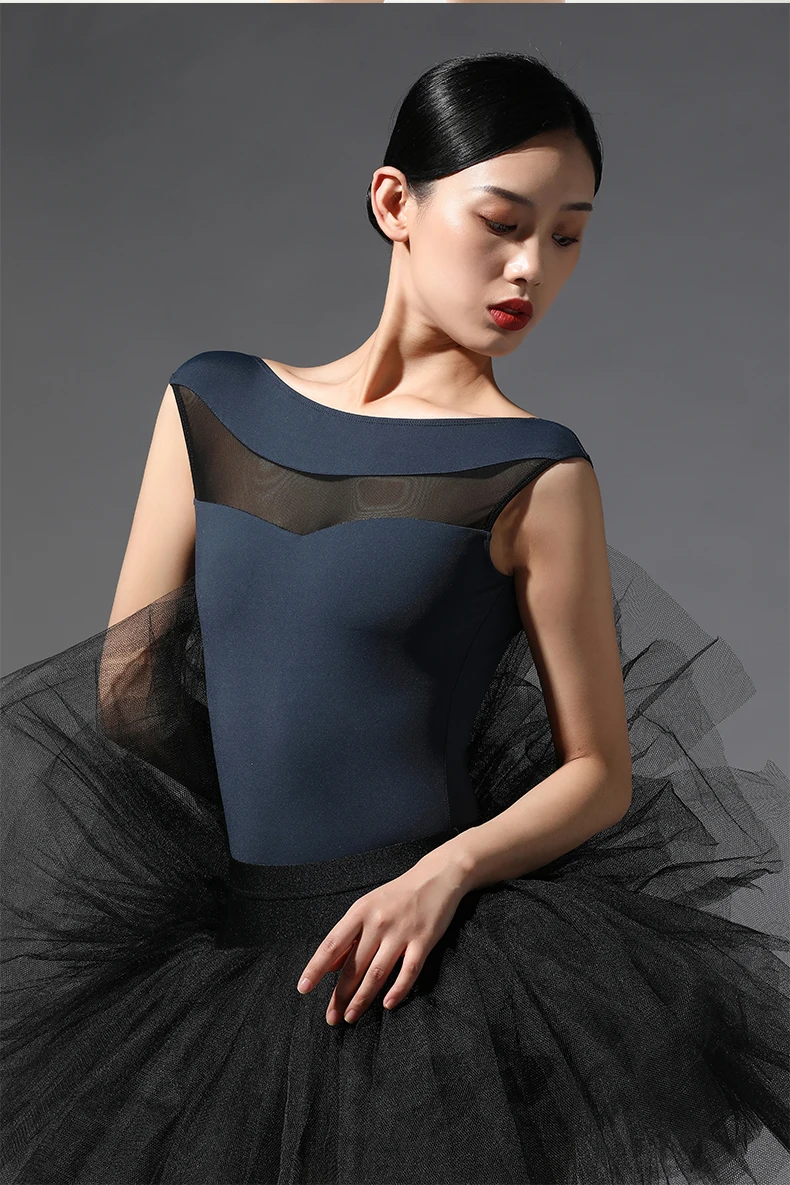Women Ballet Dance Leotards Ballerina Gymnastics Leotard Bodysuits Mesh ...