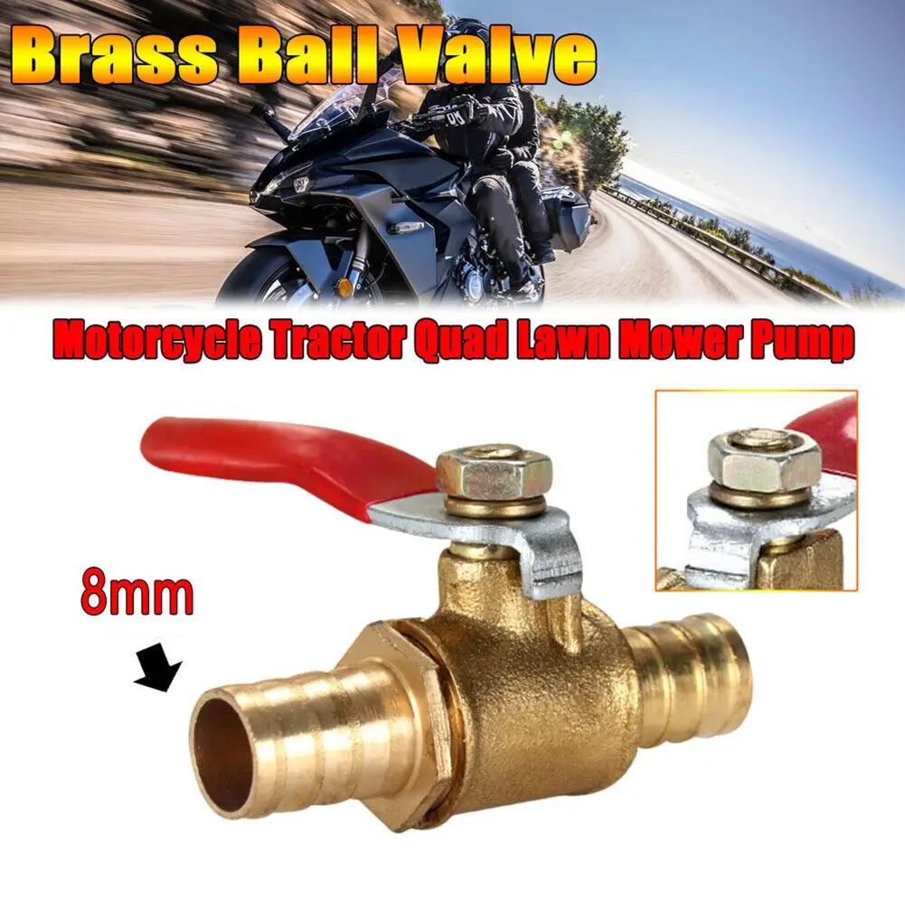 Motorcycle In-Line Fuel Tap Brass 8mm 5/16IN For Tractor Quad Lawn ...