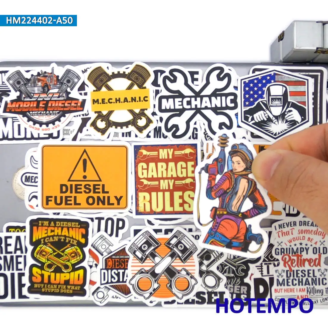 20-30-50Pieces-Retro-Mechanic-Slogan-Funny-Diesel-Repairman-Decals ...