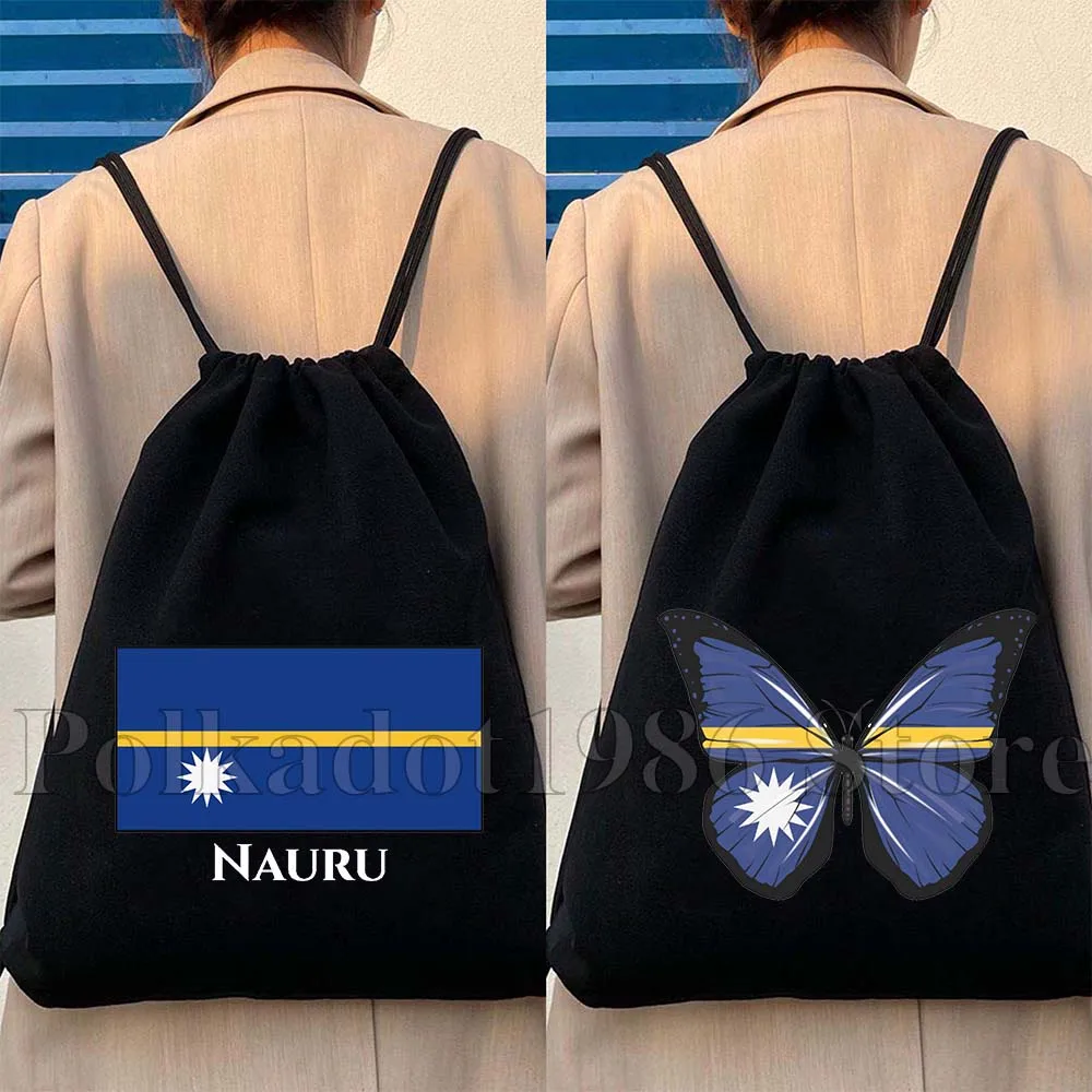 Nauru Flag Map Nauruan Patriotic Gifts Canvas Drawstring Bags Soccer ...