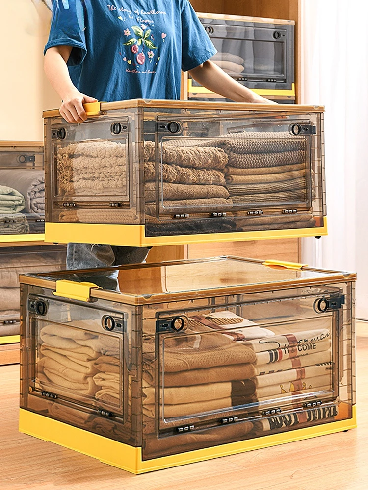 Caja de almacenamiento plegable de plástico transparente para el hogar ...