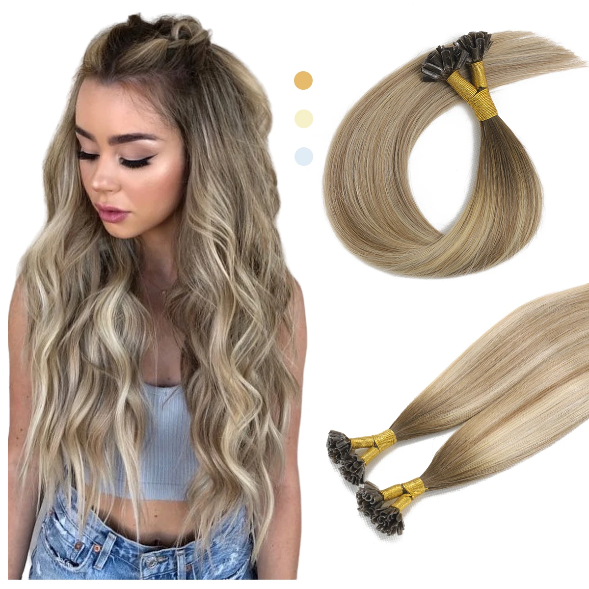 XDhair-U-Tip-Hair-Extensions-Human-Hair-50-Strands-40g-50g-Balayage ...