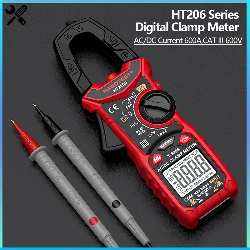 HT206-AC-DC-Digital-Clamp-Meter-Mult-metro-True-RMS-Alcance-Autom-tico ...