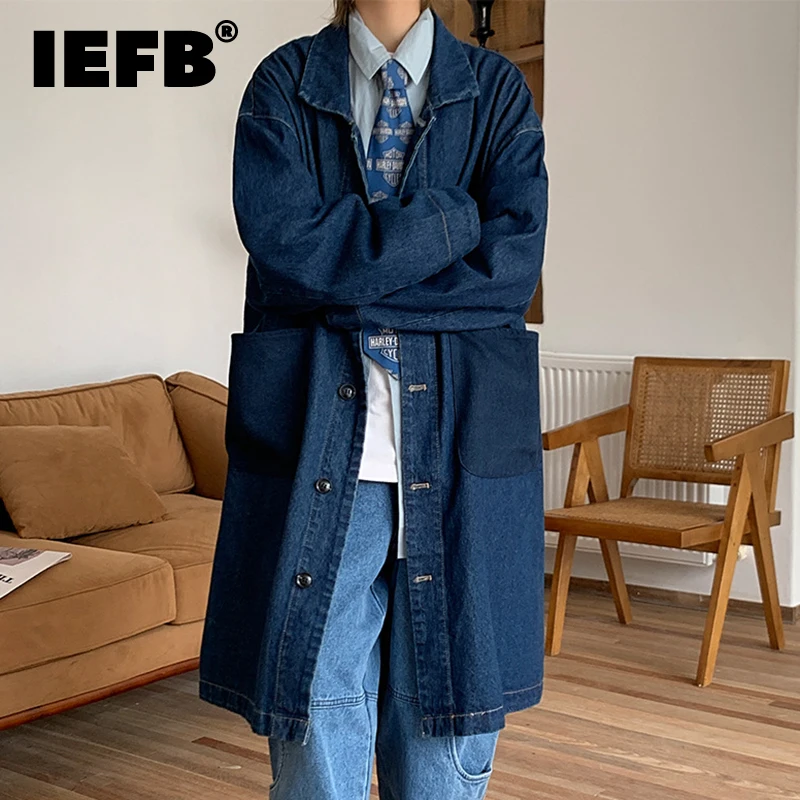 IEFB-Men-s-Coat-Autumn-New-Loose-Denim-Windbreaker-Fashion-Harajuku ...