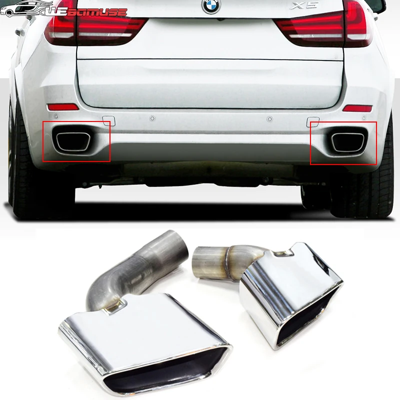 For BMW X5 F15 X6 F15 Exhaust Muffler Conversion MT Bumper Square ...