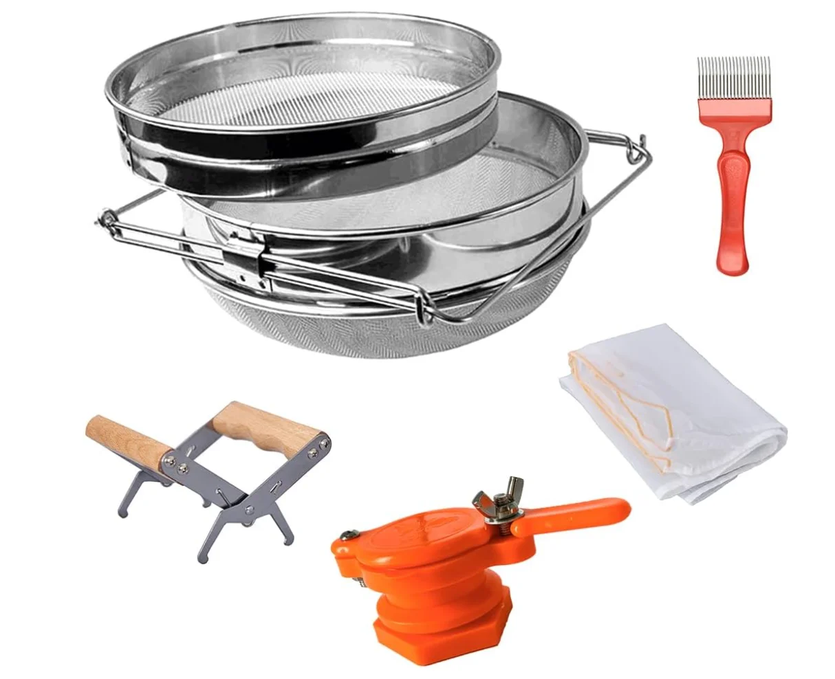 Double Sieve Honey Harvesting Kit for Beekeepers, Beekeeping Starter ...