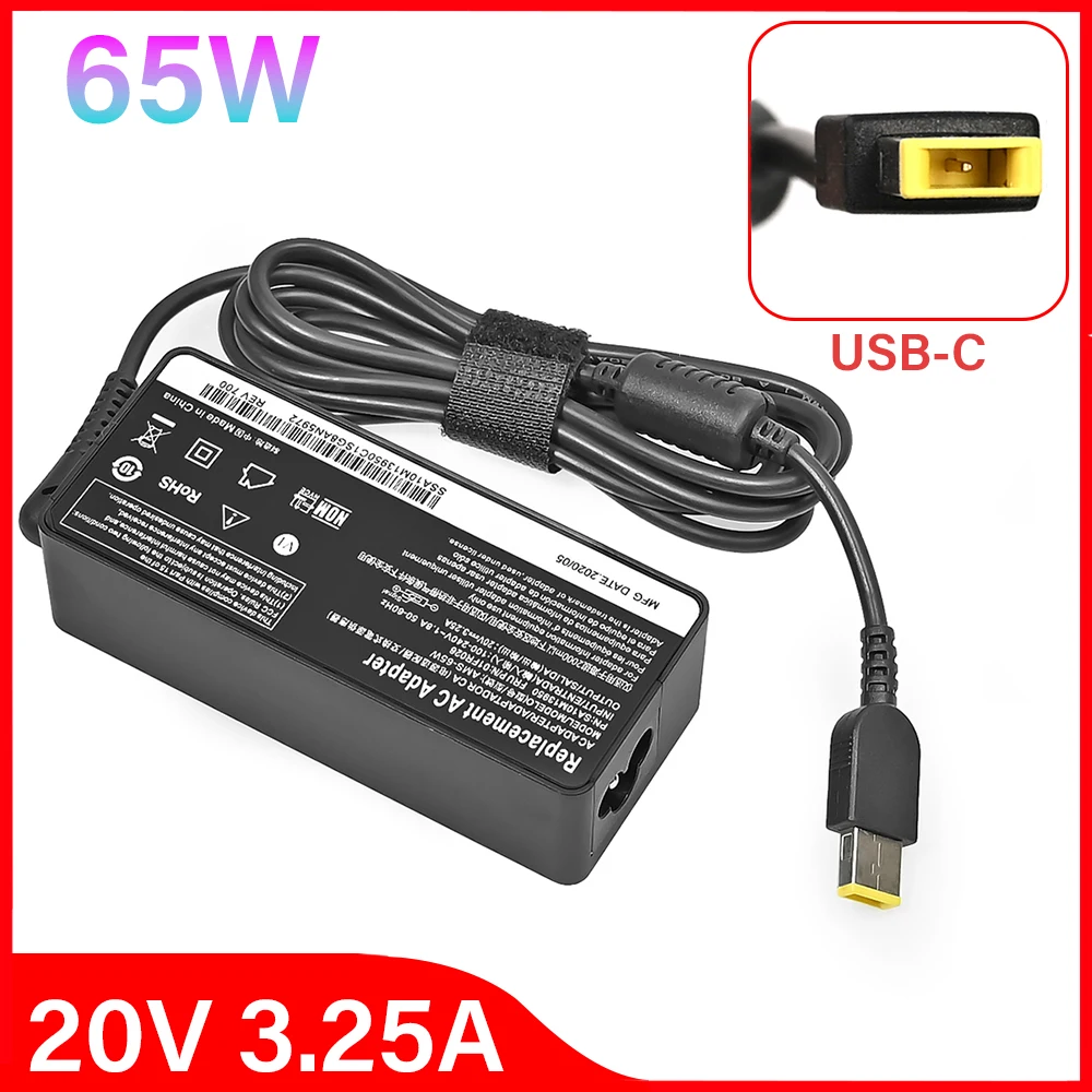 20V 3.25A AC Adapter Laptop Charger For Lenovo Thinkpad X240 X270 X260 ...