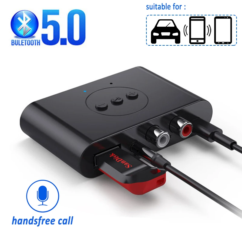 Bluetooth 5.0 Receiver U Disk RCA 3.5mm AUX Jack Stereo Wireless ...