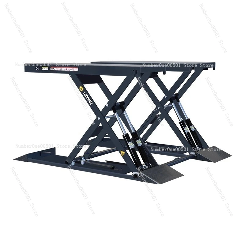 4.5ft Ultra Low Profile Mid Rise Scissor Lift 4 Hydraulic Cylinders ...