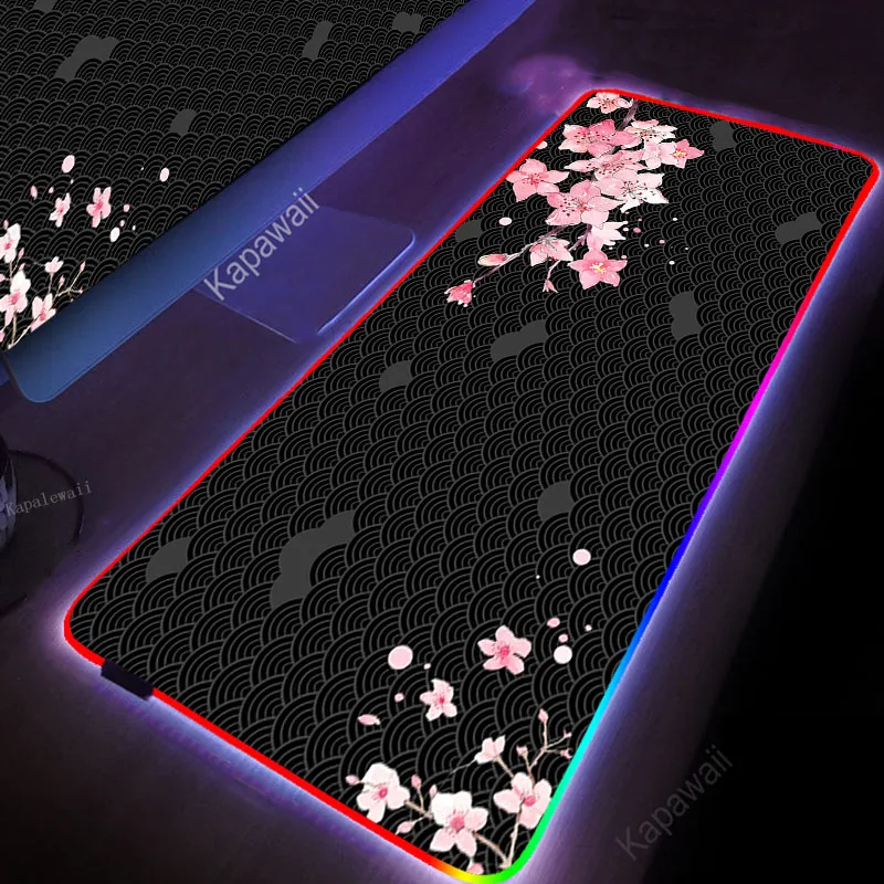 Sakura Art Rgb Gaming Mouse Pad Computer Gamer Mousepad Large Game ...