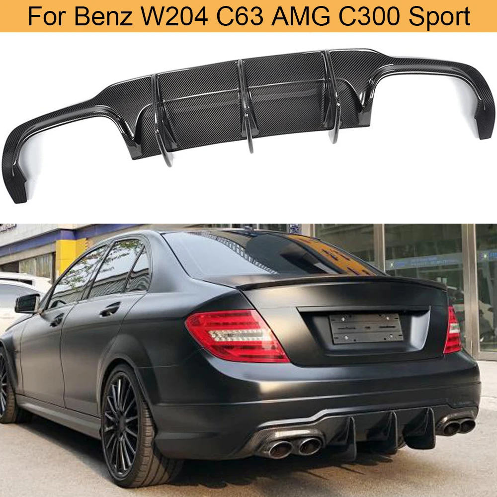 For-W204-C63-Carbon-Fiber-Rear-Lip-Spoiler-Diffuser-for-Mercedes-Benz ...