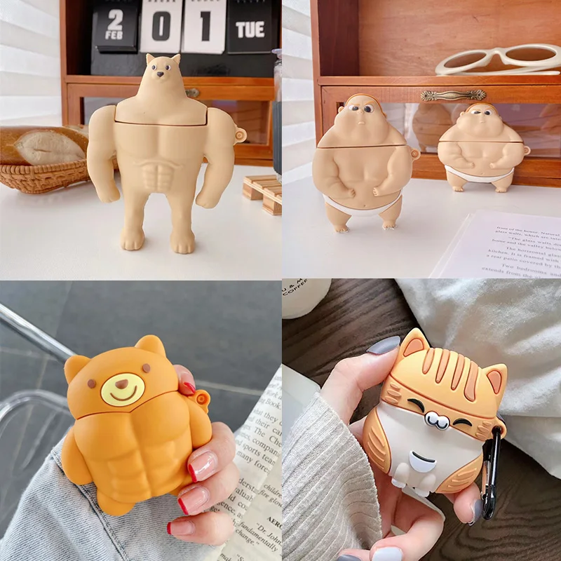 Muscle-Corgi-Bear-Sumo-Funda-For-AirPods-Pro-2-Case-3-Wireless ...