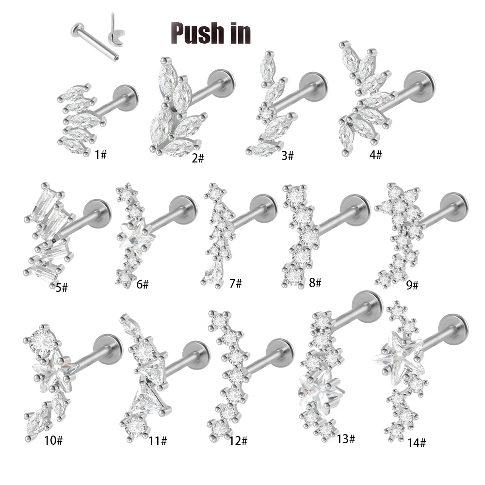 Piercing-de-acero-quir-rgico-sin-rosca-para-el-cart-lago-del-trago-de ...