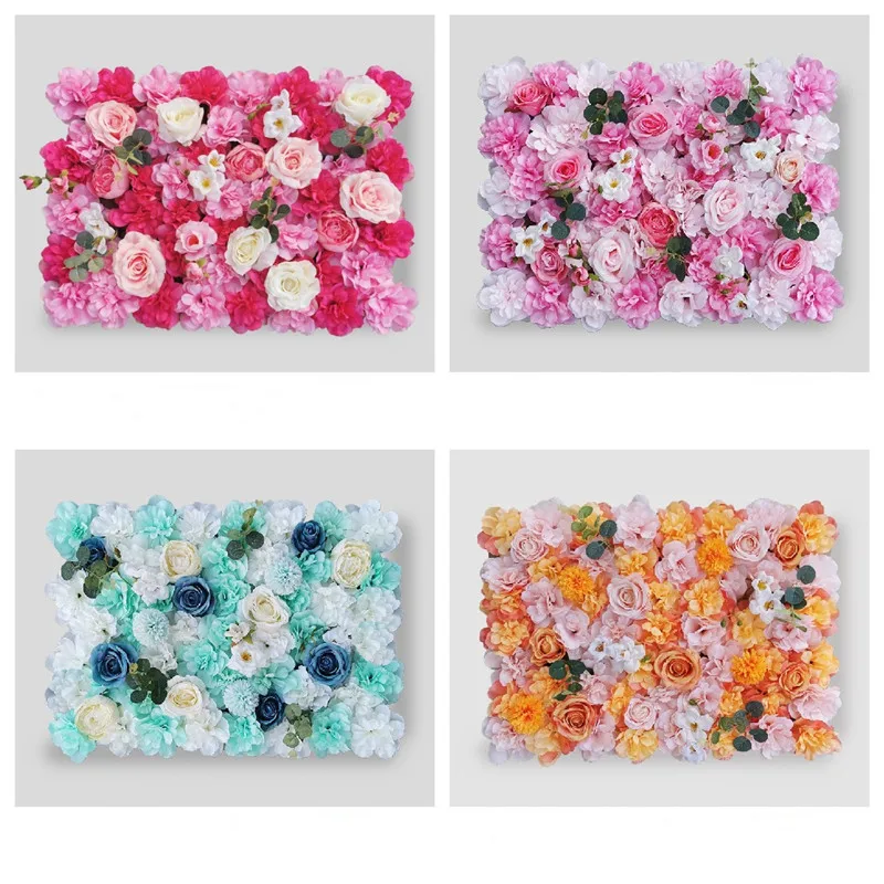 Silk Rose Artificial Flower Wall Panel Wedding Backdrop Decor Party ...