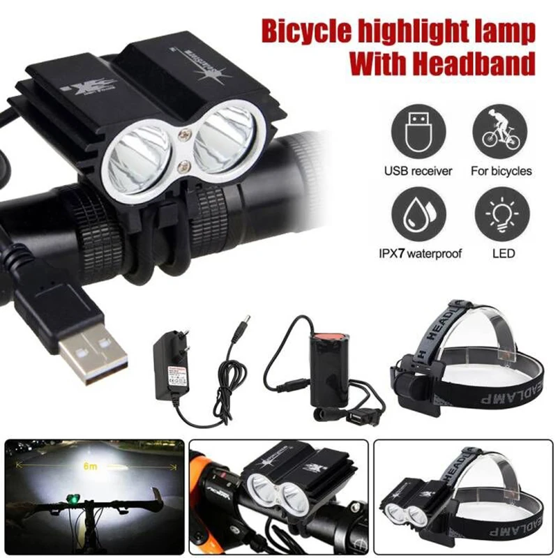 8000-Lumens-LED-Bike-Light-4-Modes-USB-Charging-Front-Handlebar-Bicycle ...