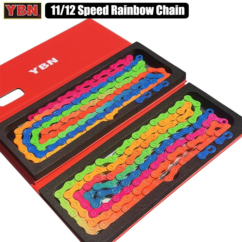 YBN Bike Chain 11/12 Speed Rainbow Chains MTB Road Folding Bicycle 120/ ...