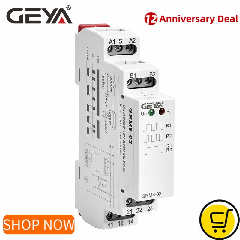 Geya Grm8 Latching Relay Memory Relay Spdt 16a Step Relay Ac230v Or Ac ...
