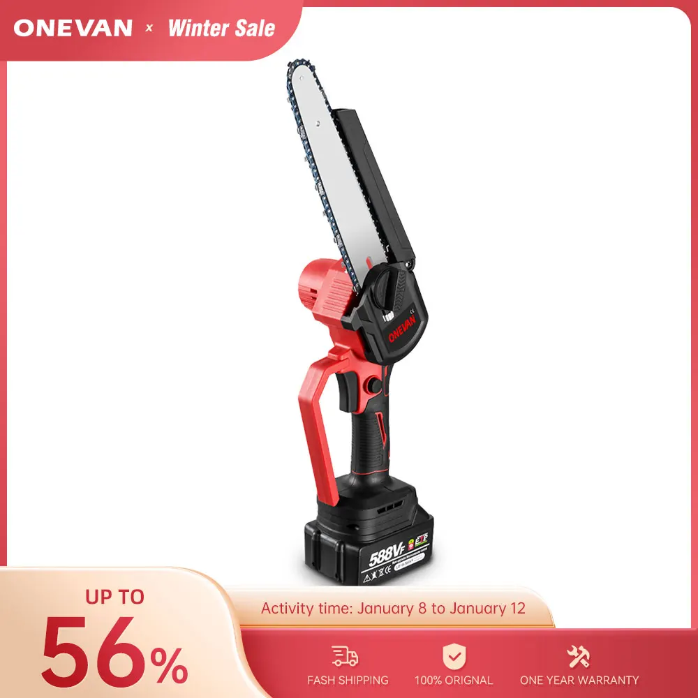 ONEVAN-8Inch-Brushless-Electric-Chainsaw-Digital-Display-Cordless ...