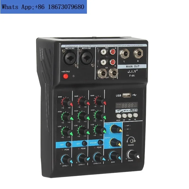 4-way mixing console, home computer, stage mixer, small USB with ...