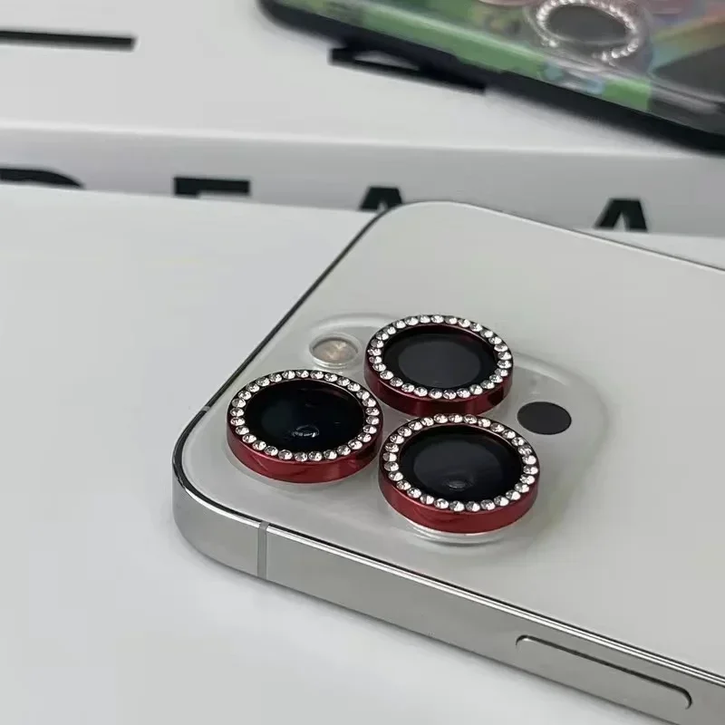 2-3Pcs 9D Rear Diamond Len Protector For Iphone 16 15 14 Pro Max Plus ...