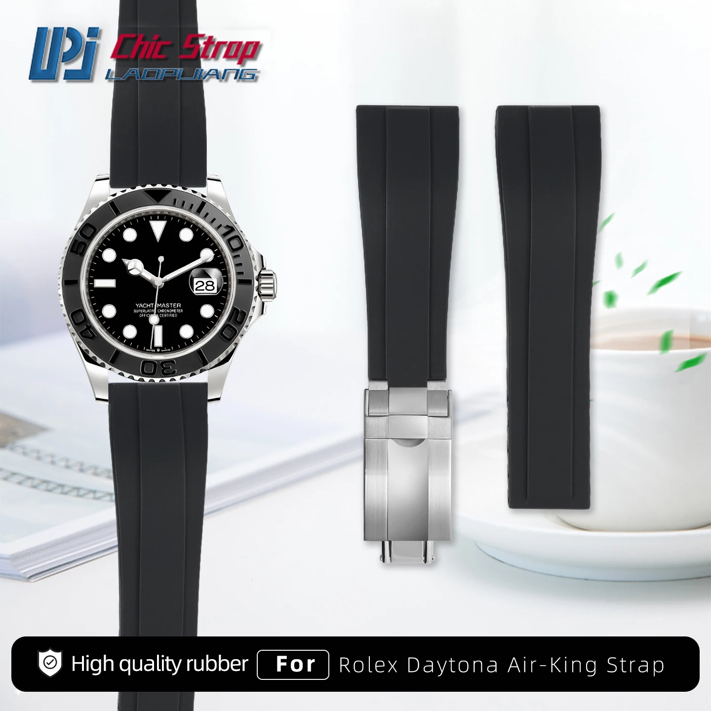 Sports Diving Rubber Watch Strap For Rolex Daytona Air-King Yacht ...