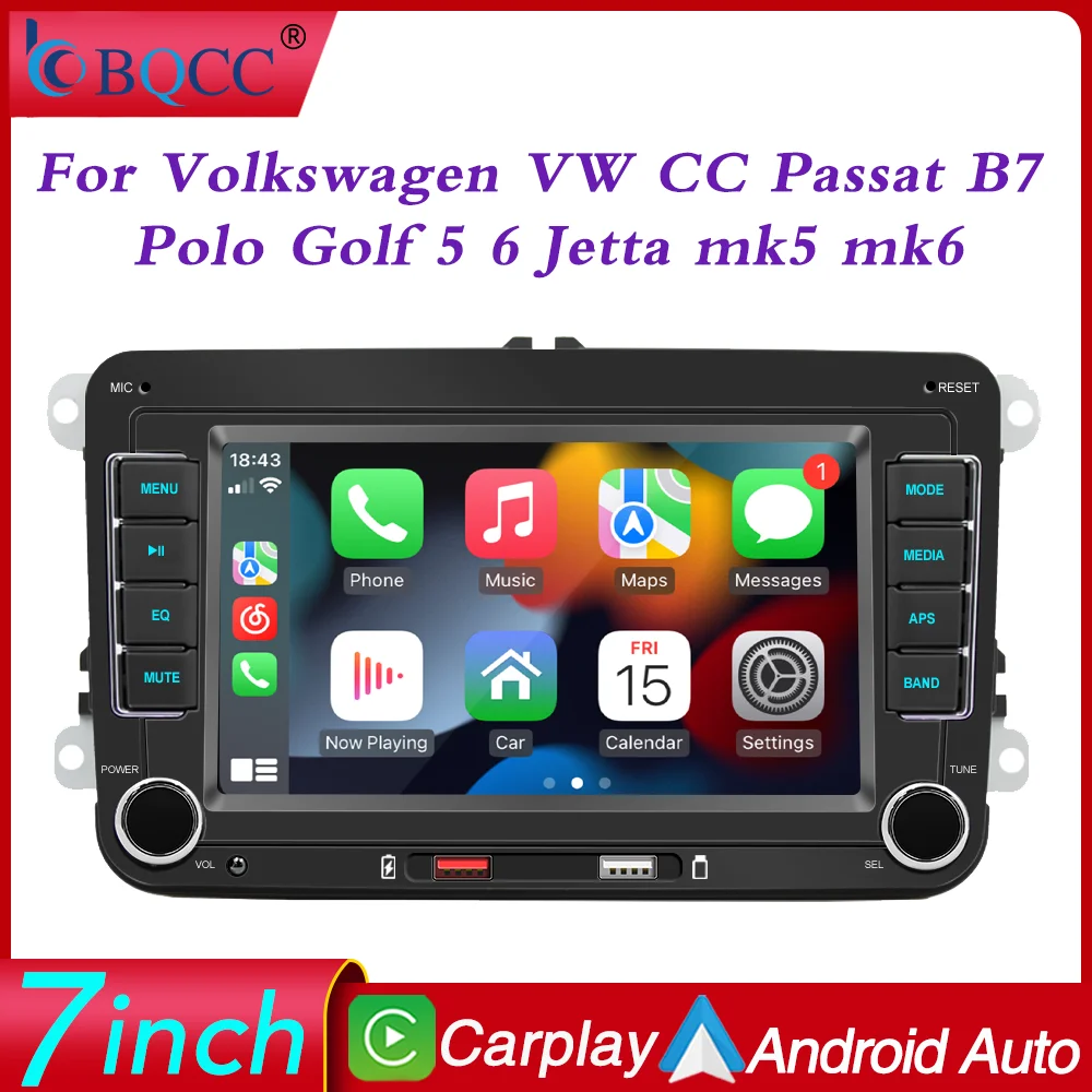 BQCC 7'' 2Din Car Player for Volkswagen VW CC Passat B7 Polo Golf 5 6 ...