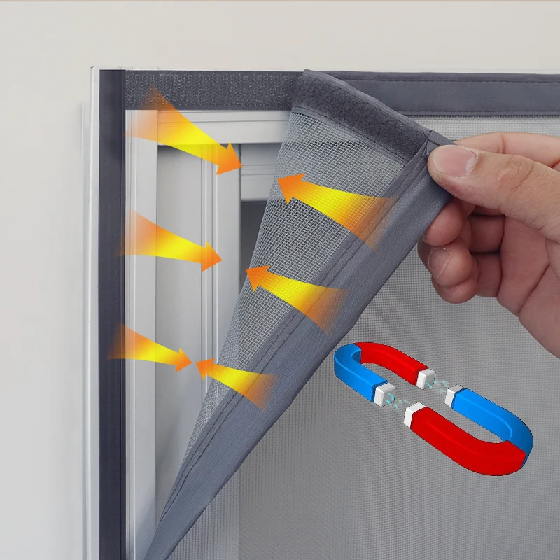 DTGJ-NEW-Magnetic-Screen-Windows-Grey-Mosquito-Net-Customized-size ...