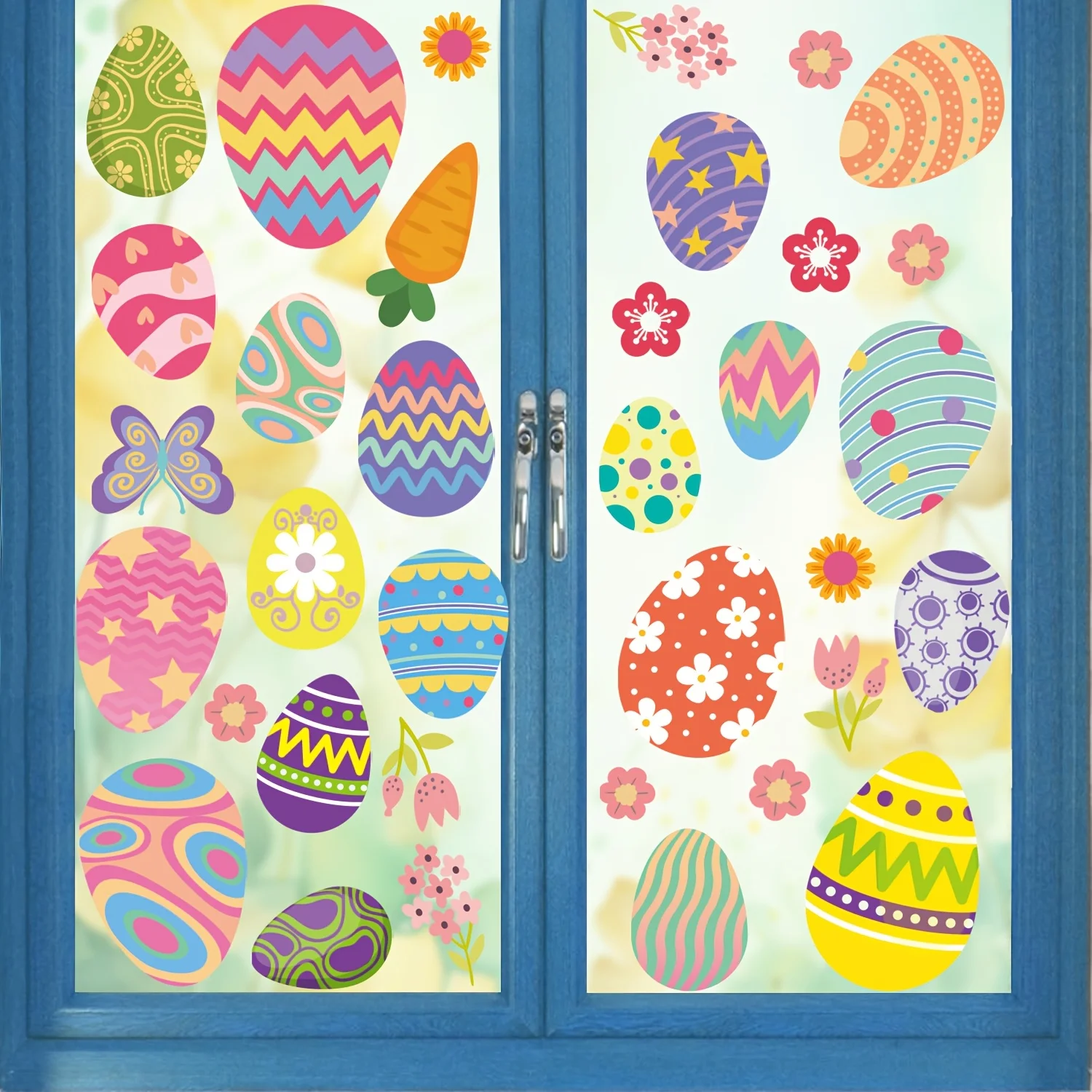 2pcs Easter Egg Static Window Clings Easter Egg Window Decals Window ...