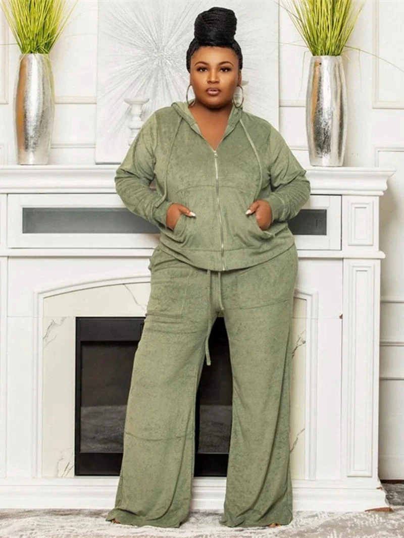 Velvet Tracksuit Women Two Piece Set Autumn Y2K Clothing Solid Zipper ...