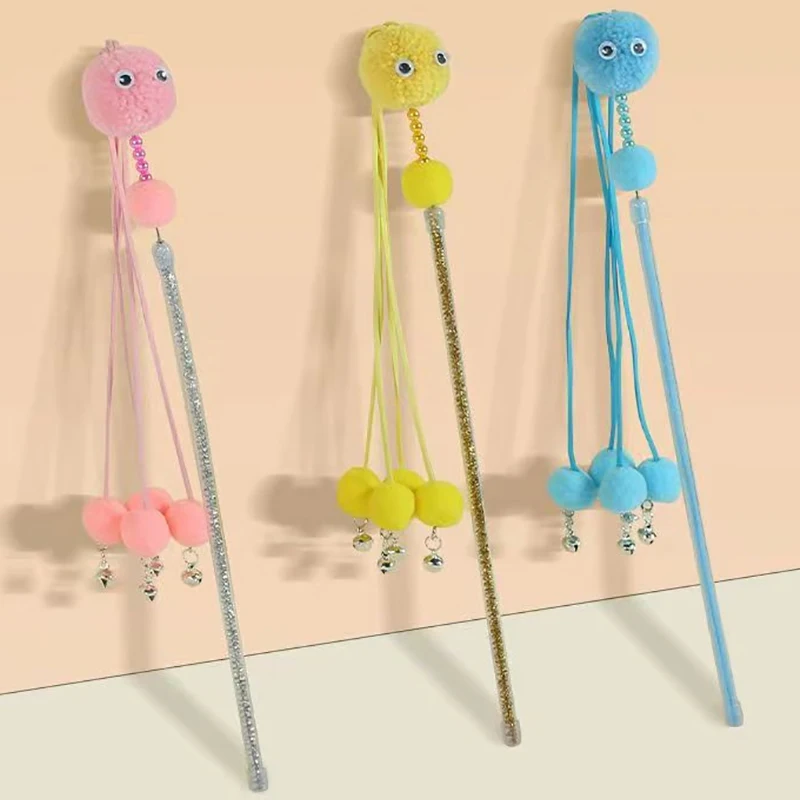 Interactive-Cat-Stick-Toy-Bite-Resistant-Plush-Ball-With-Bell-Cats ...