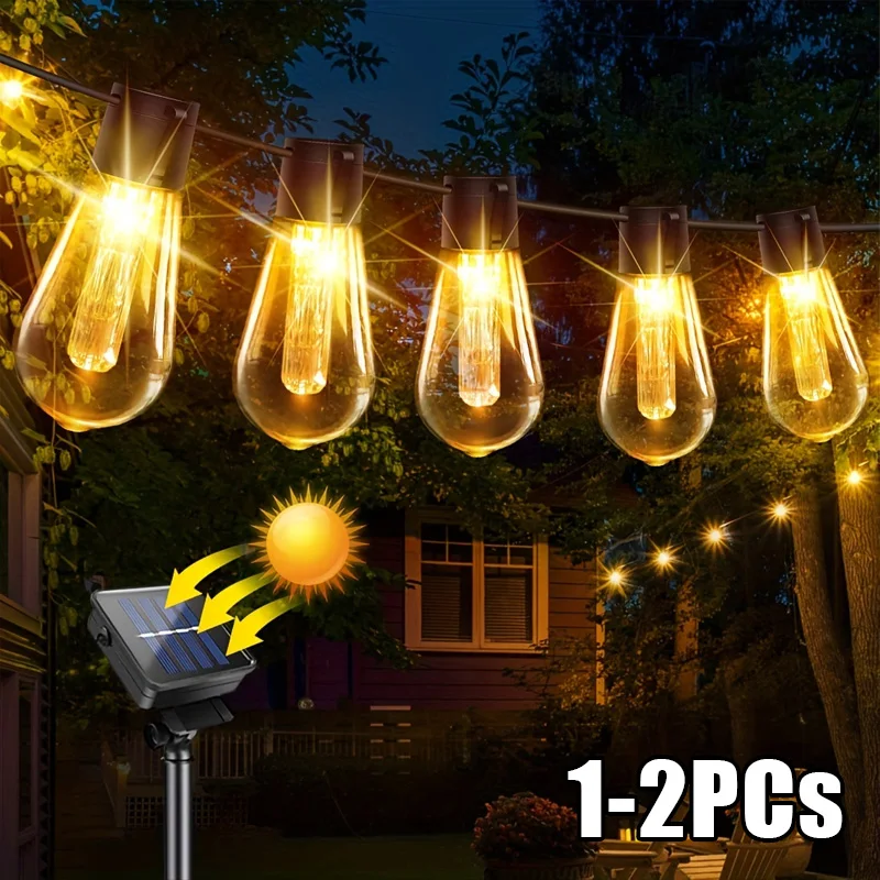 1-2-PC-LED-Solar-Edison-String-Light-Outdoor-IP65-Waterproof-Christmas ...