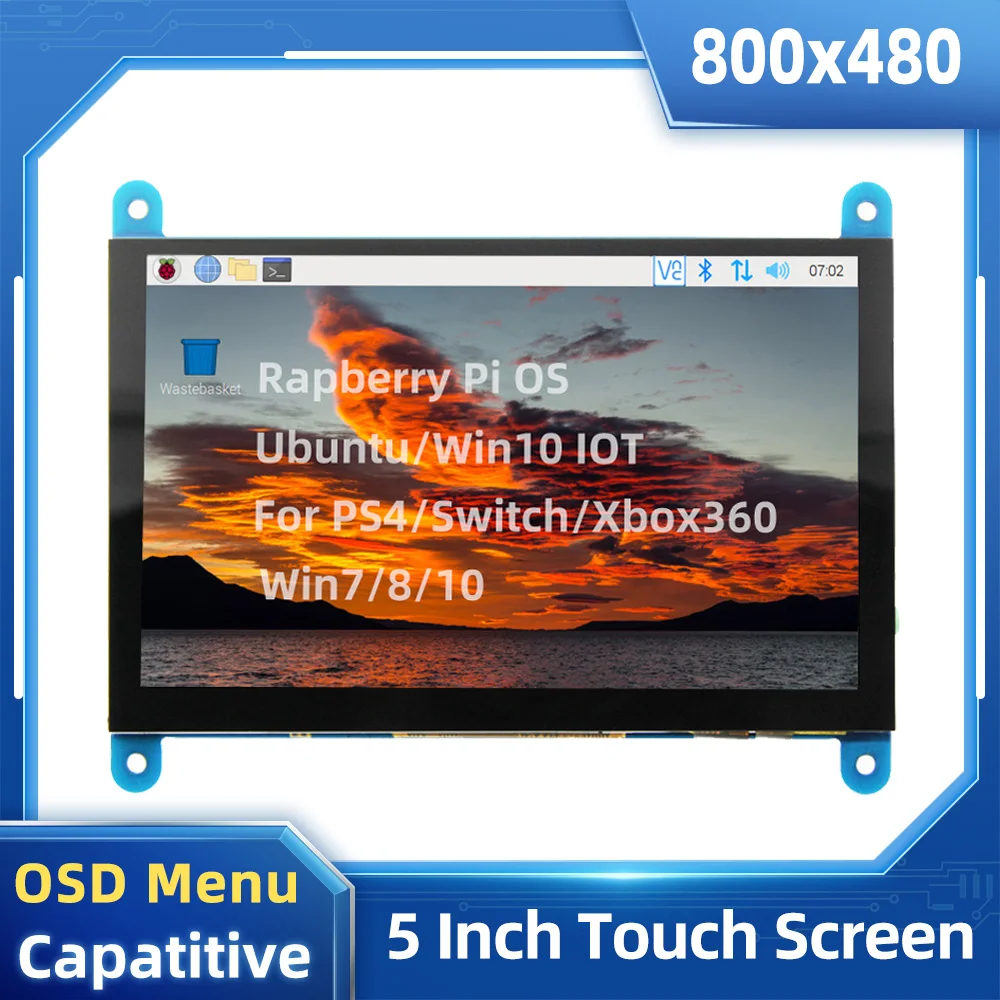 Raspberry Pi 4 Model B Lcd Screen Touchscreen 5 Inch Capacitive 800*480 ...
