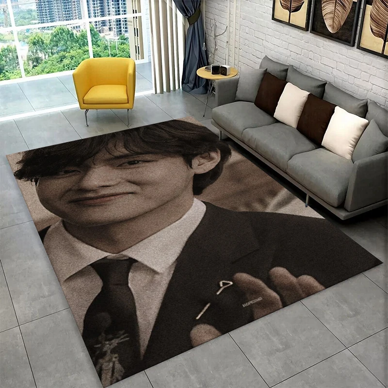 Kpop B-BTS Kim Tae Hyung V Carpet Rug for Playroom Bedroom Living Room ...