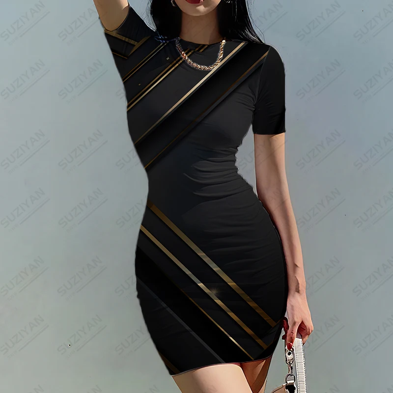 Senhoras-Sexy-Vestido-Apertado-Vers-til-Impress-o-3D-Festa-De-Escrit ...