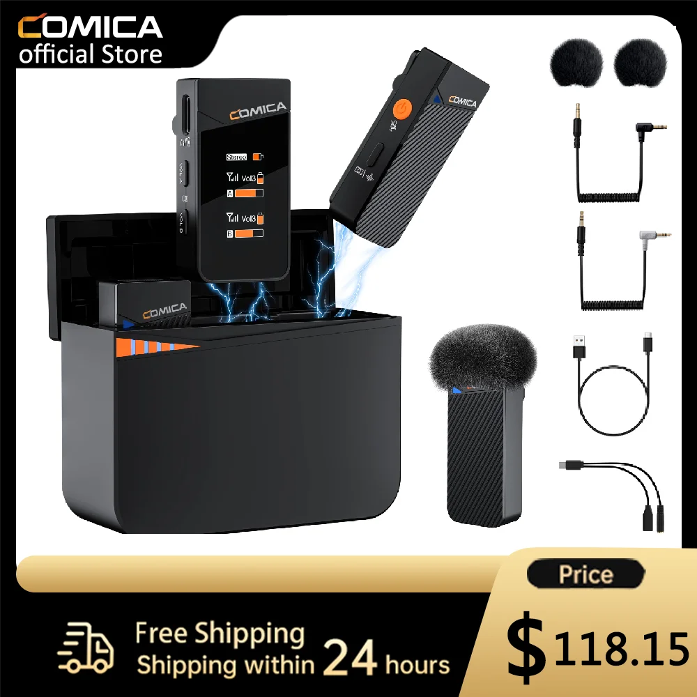 Comica-Vimo-C-2-4G-Wilreless-Lapel-Microphone-With-Charging-Box-For ...