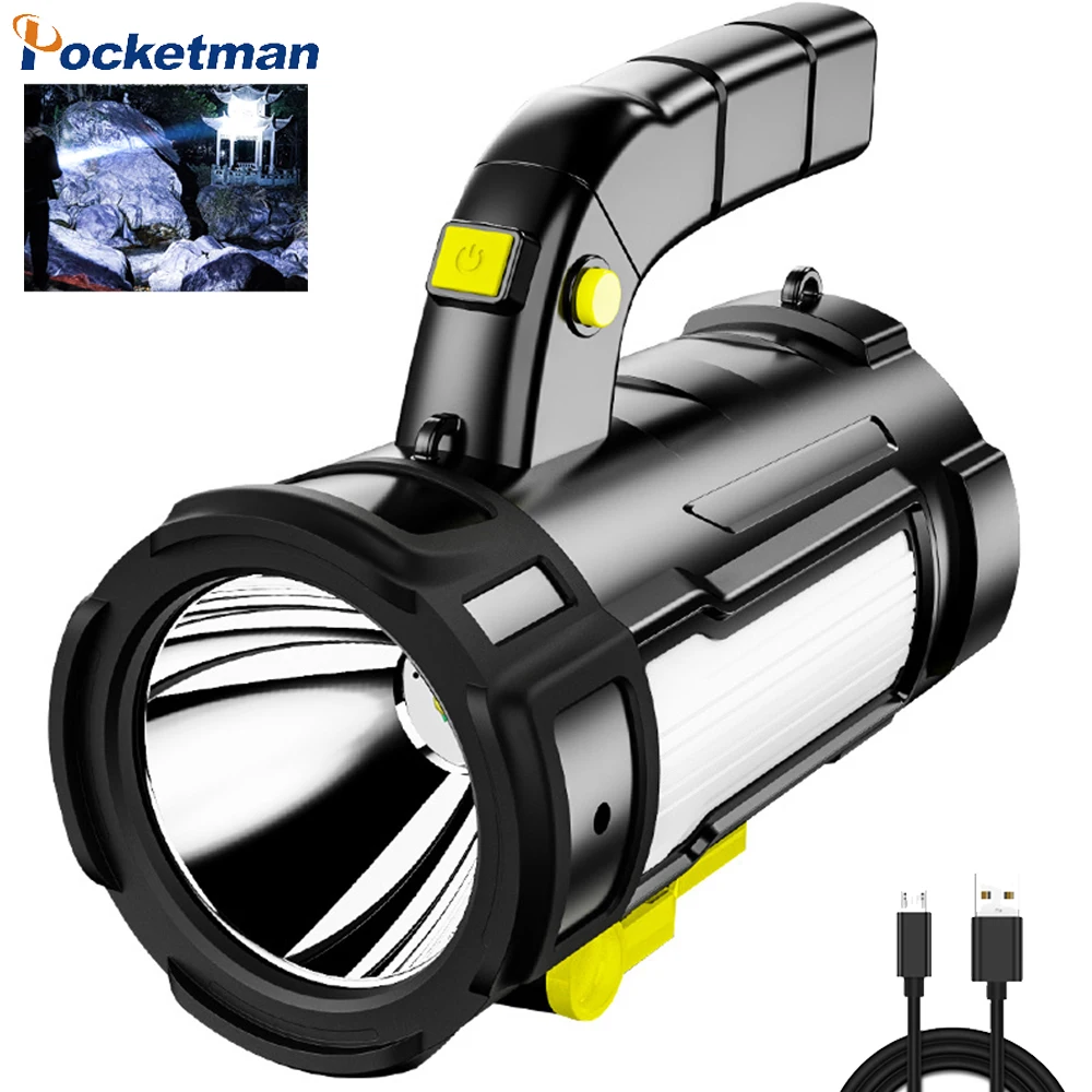 6000mAh-High-Power-Searchlight-USB-Rechargeable-Spotlight-Flashlight ...