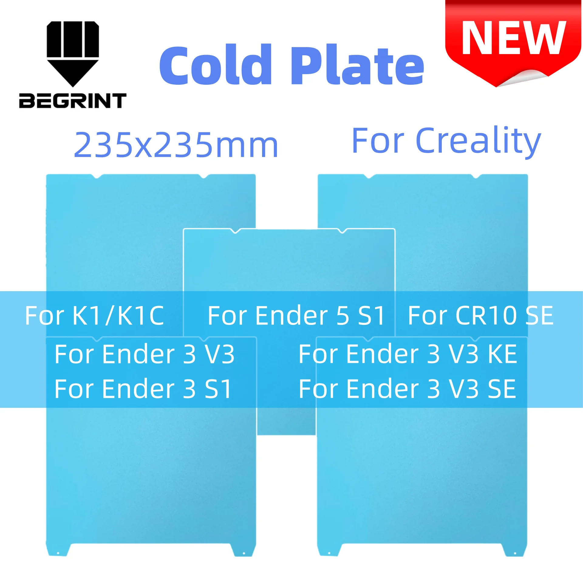For Creality K1 K1C Build Plate Upgraded Glacier Cold Plate 235x235mm ...
