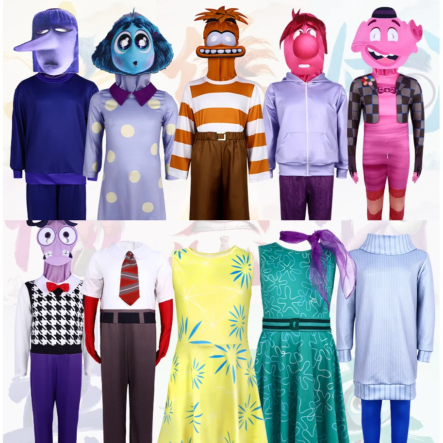 Inside-Out-2-Cosplay-Joy-Disgust-Costume-For-Kids-Inspired-Dress-Anger ...