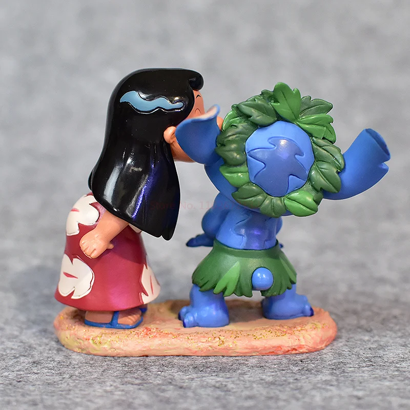 Kawaii Disney Lilo Kiss Stitch Figures Beach Series Cartoon Anime Acti ...