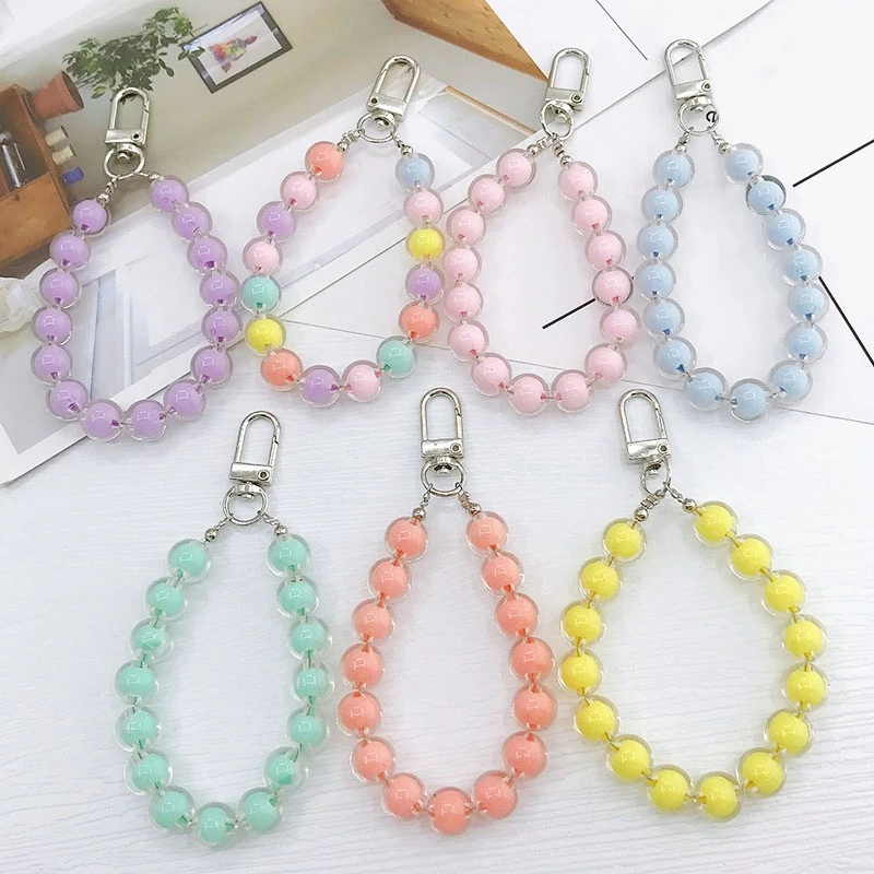Keychain Beads Key Chains | Keychain Phone Beads | Acrylic Hanging Cord ...