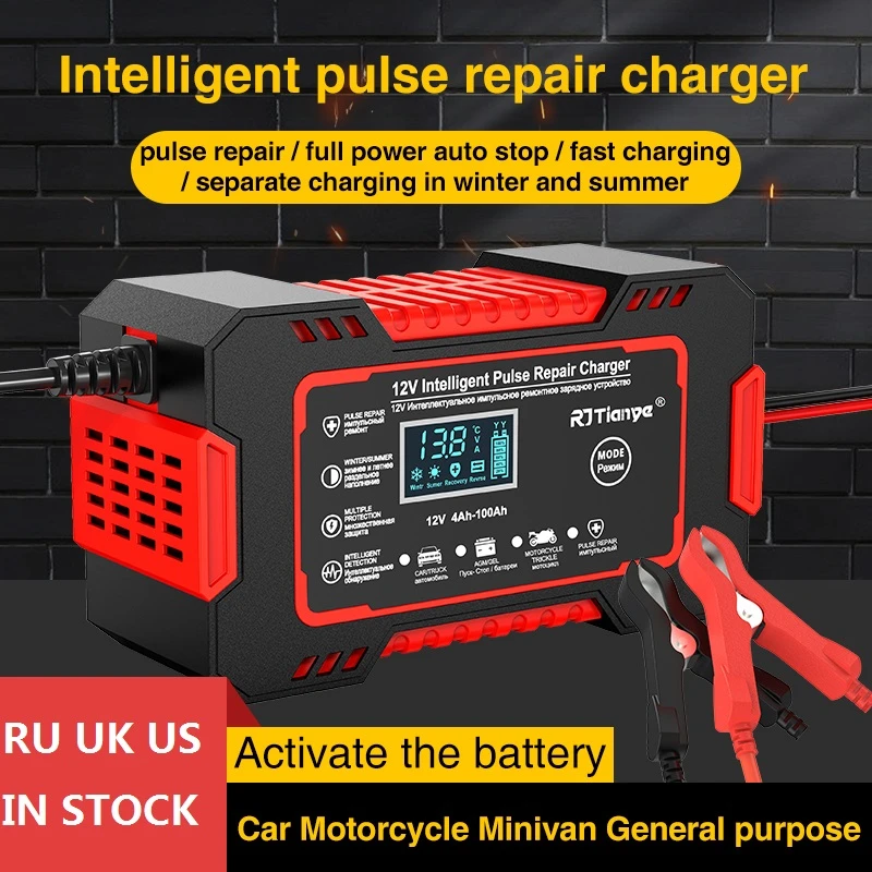 12V 6A Intelligente Puls Reparatie Lader Volledige Automatische Auto ...