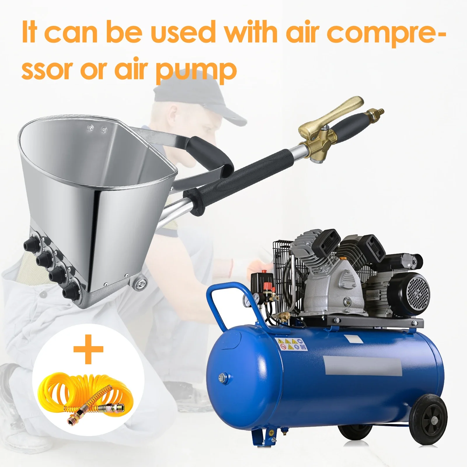 Mortar-Spray-Gun-Wall-Stucco-Shovel-Hopper-Ladle-Cement-Mortar-Sprayer ...